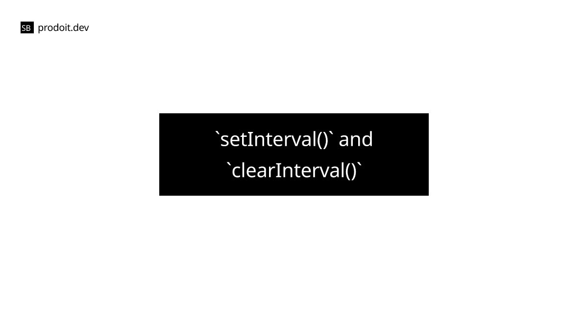 `setInterval()` and `clearInterval()` | Santhosh Bhoopal